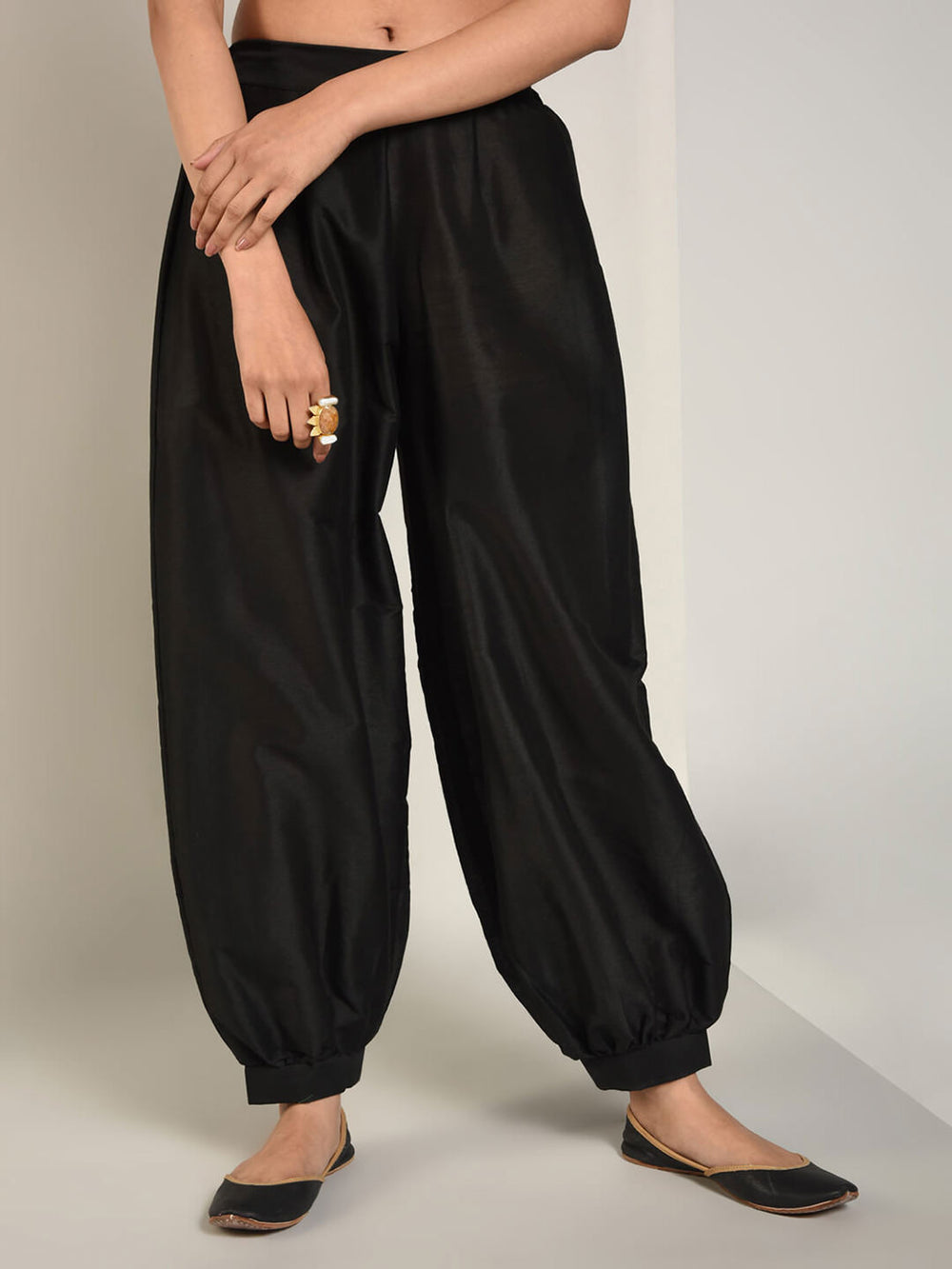 Abhishti Solid Cotton Silk Pathaani Salwar